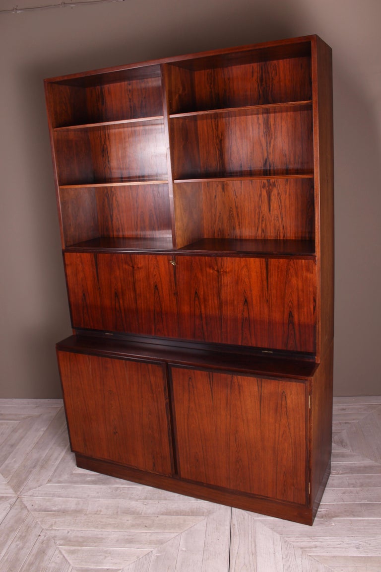 Danish Rosewood Bookcase Bureau by Omann Jun Model No. 9 at 1stDibs