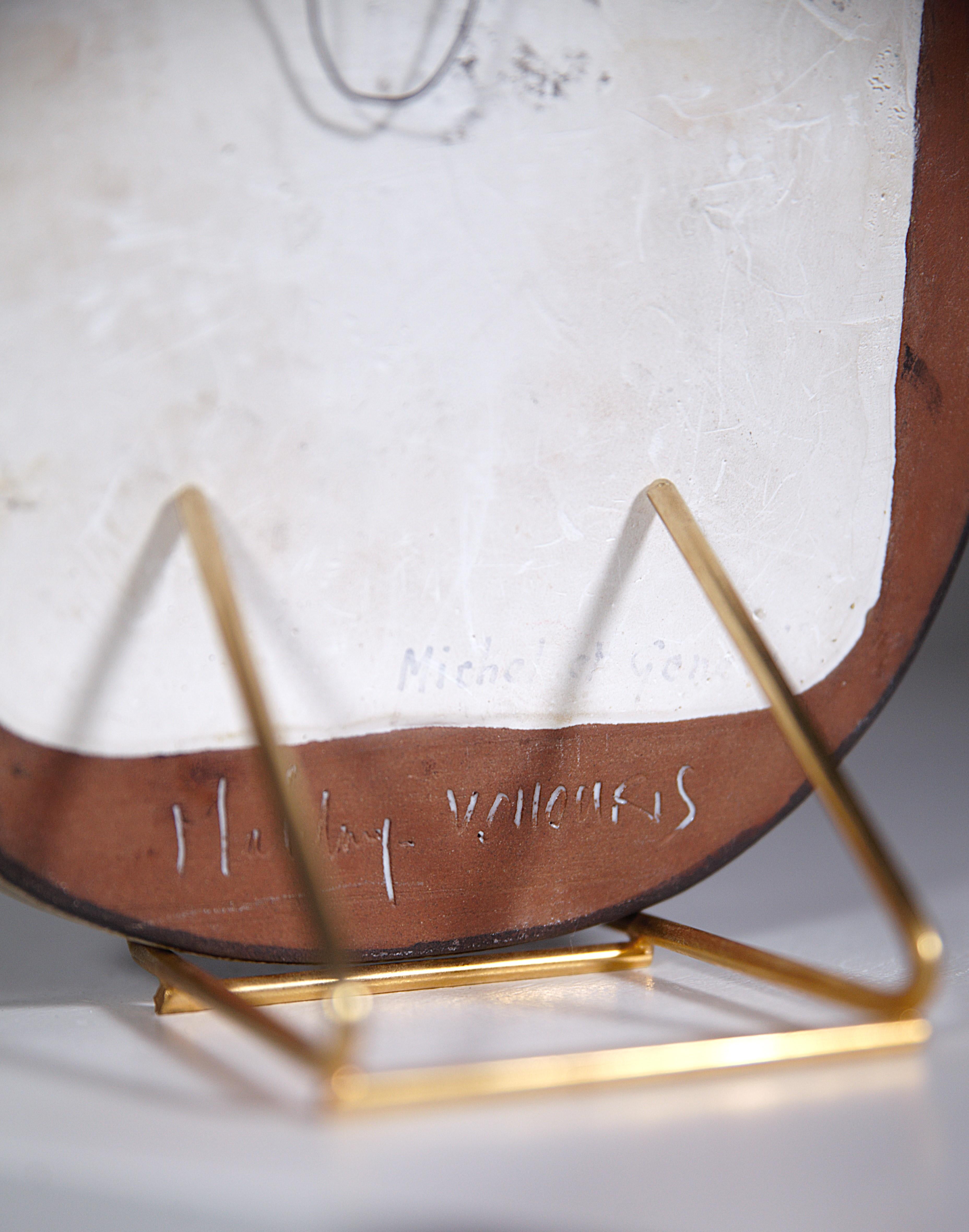 A Decorative Ceramic Mirror by Jean Claude Malarmey A Decorative Ceramic Mirror by Jean Claude Malarmey