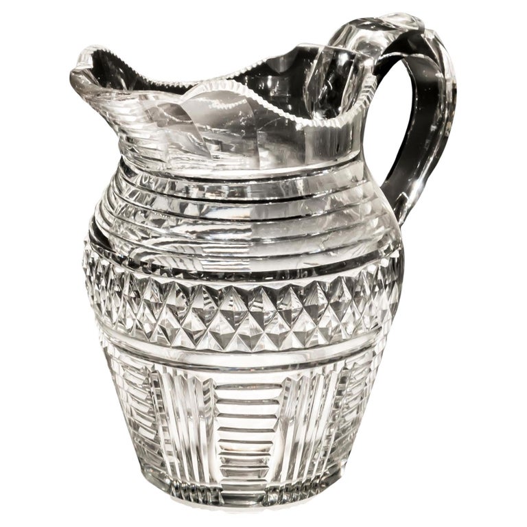 Diamond and Step Cut Water Jug For Sale at 1stDibs