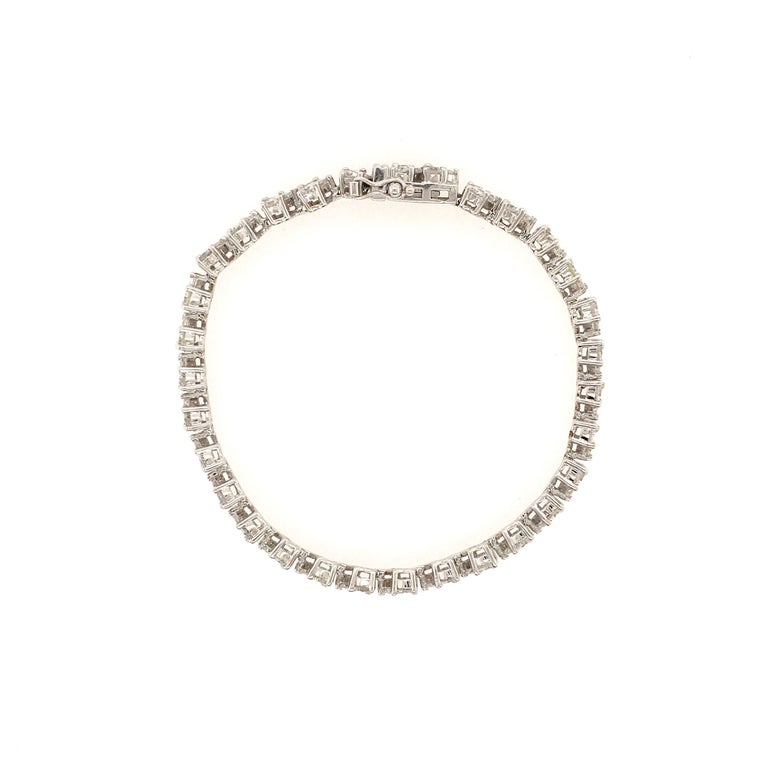 Diamond and White Gold Straight Line Bracelet at 1stDibs