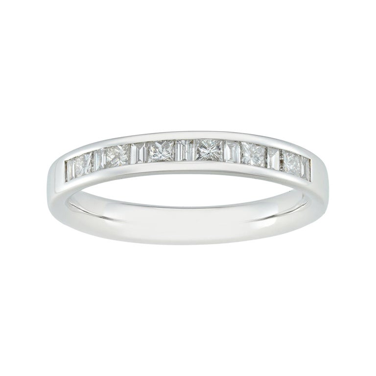 Diamond-Set Half Eternity Ring For Sale at 1stDibs