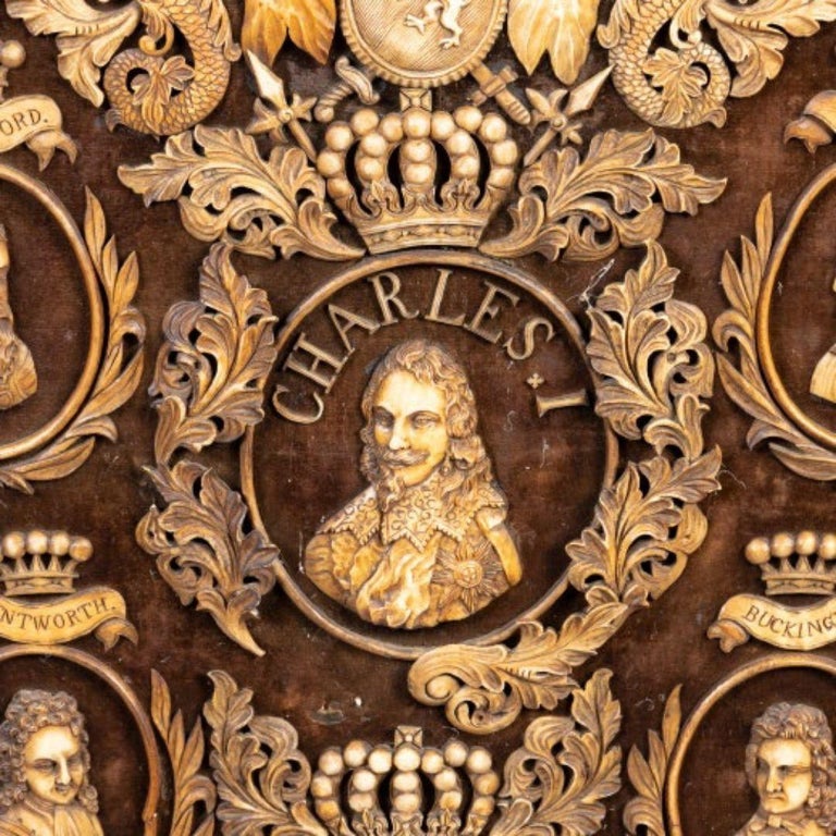 A Dieppe prisoner of war portrait plaque of Charles I and his advisors ...