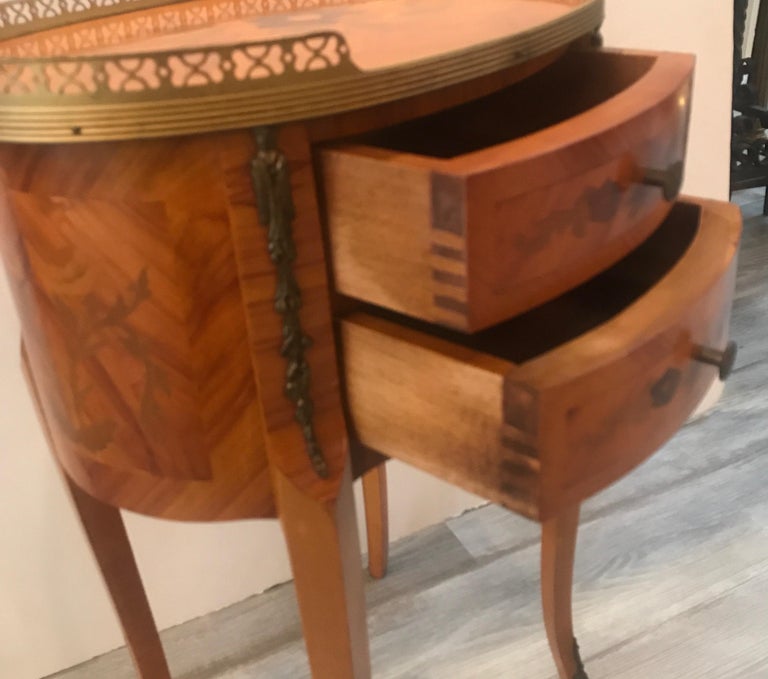 Diminutive Italian Inlaid Side Table Commode at 1stDibs