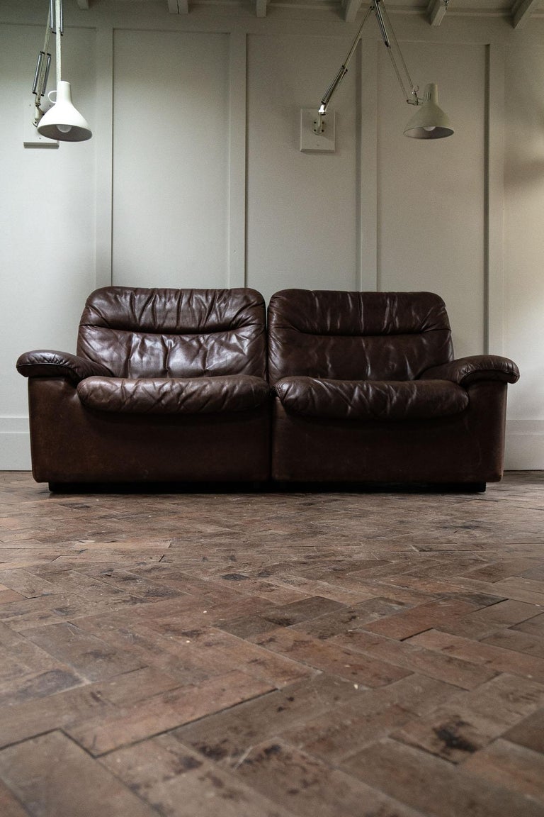 DS66 Brown Leather Two-Seat Sofa by Carl Larsson for De Sede, 1970s at ...