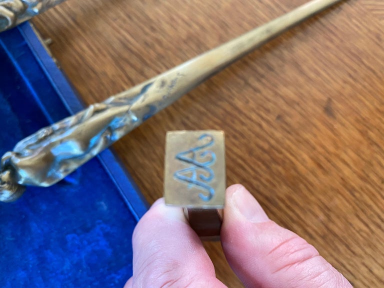 A. Duchene Art Nouveau Set in Gilded Bronze Signed A.Duchène circa 1900 ...