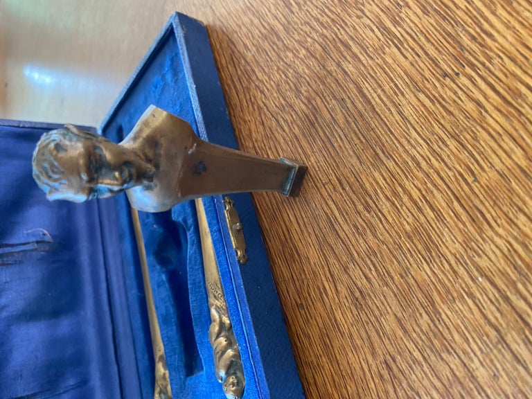 A. Duchene Art Nouveau Set in Gilded Bronze Signed A.Duchène circa 1900 ...