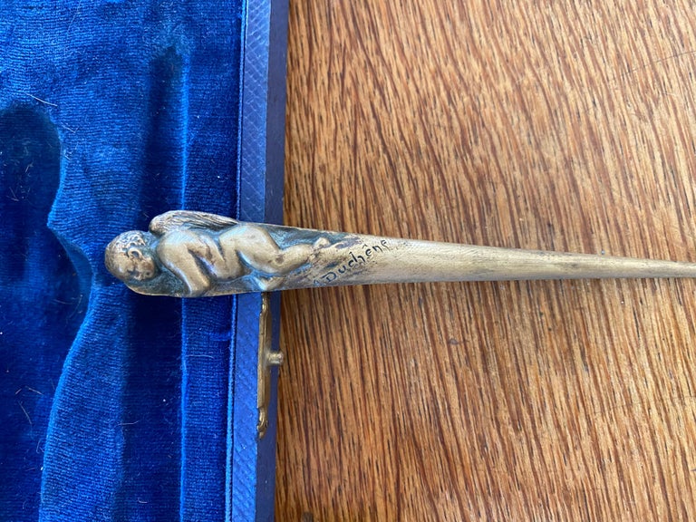 A. Duchene Art Nouveau Set in Gilded Bronze Signed A.Duchène circa 1900 ...