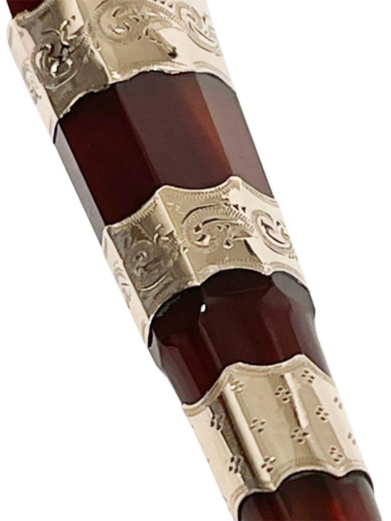 Dutch Carnelian Smoking Pipe with Gold Decorated Bands For Sale at ...