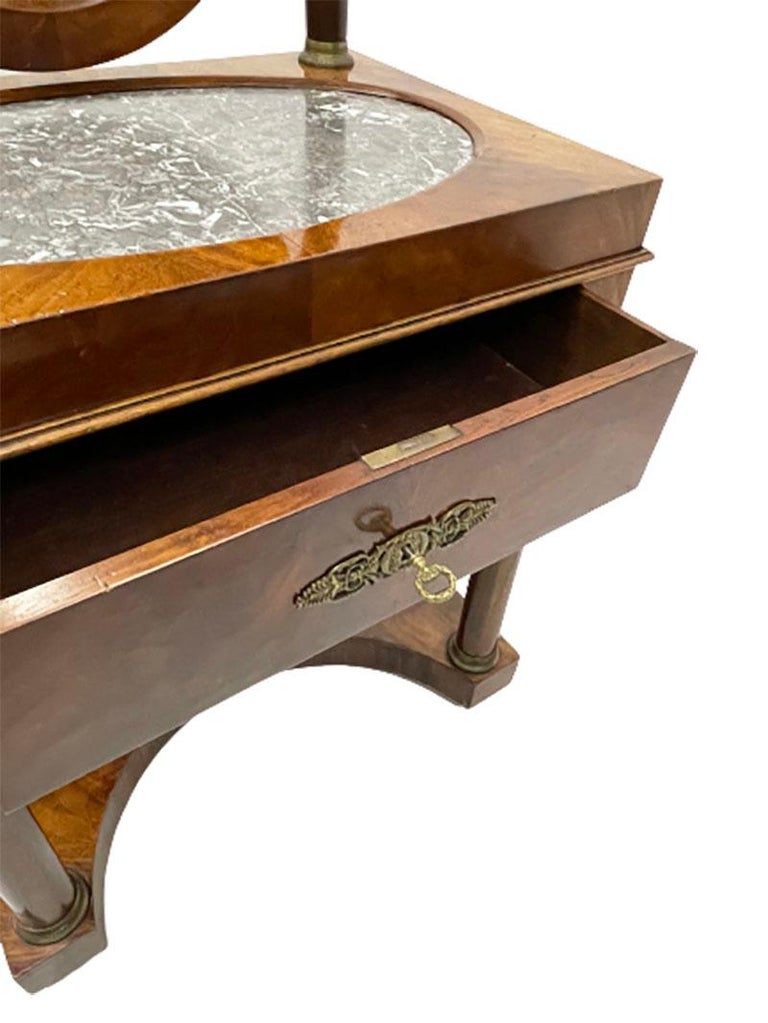 Dutch Empire Mahogany Dressing Table, ca. 1840 For Sale at 1stDibs