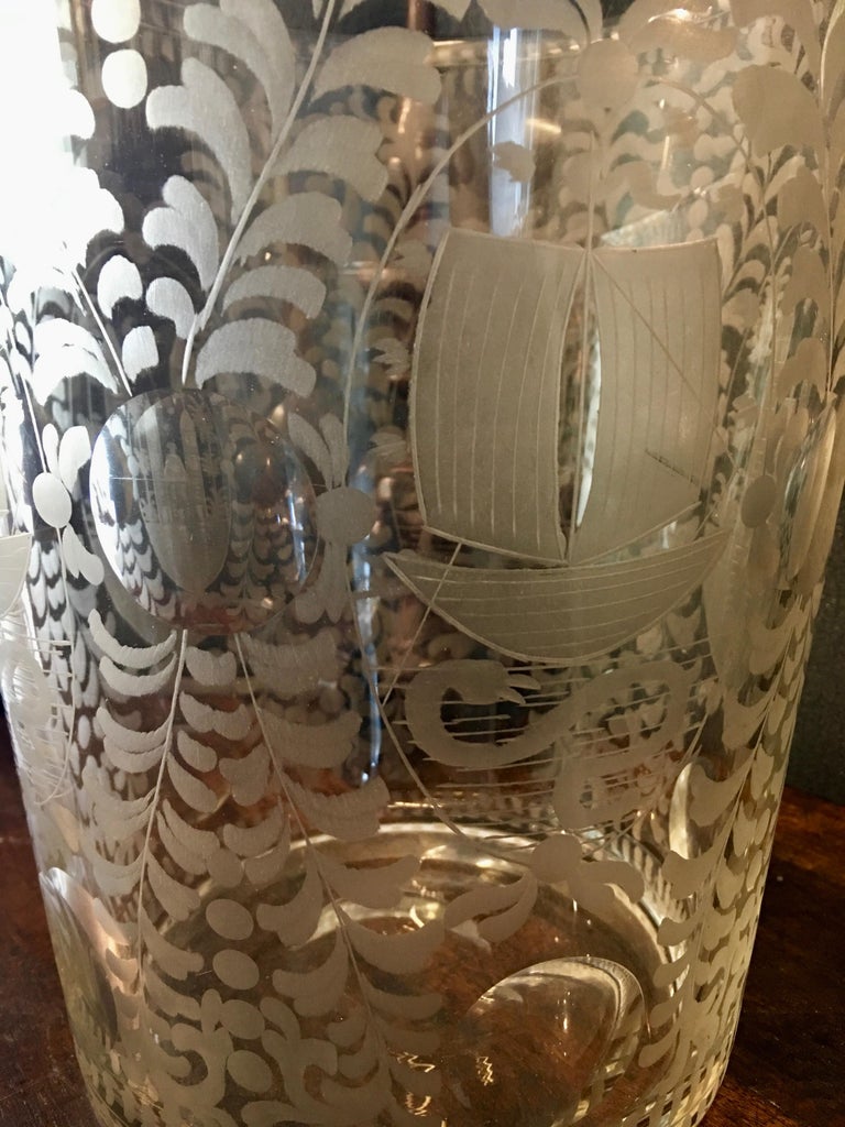 Dutch Large Etched Glass Vase, 19th Century For Sale at 1stDibs ...