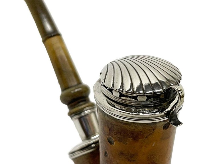 Dutch Meerschaum Pipe with Silver Mounts, 1840-1870 For Sale at 1stDibs
