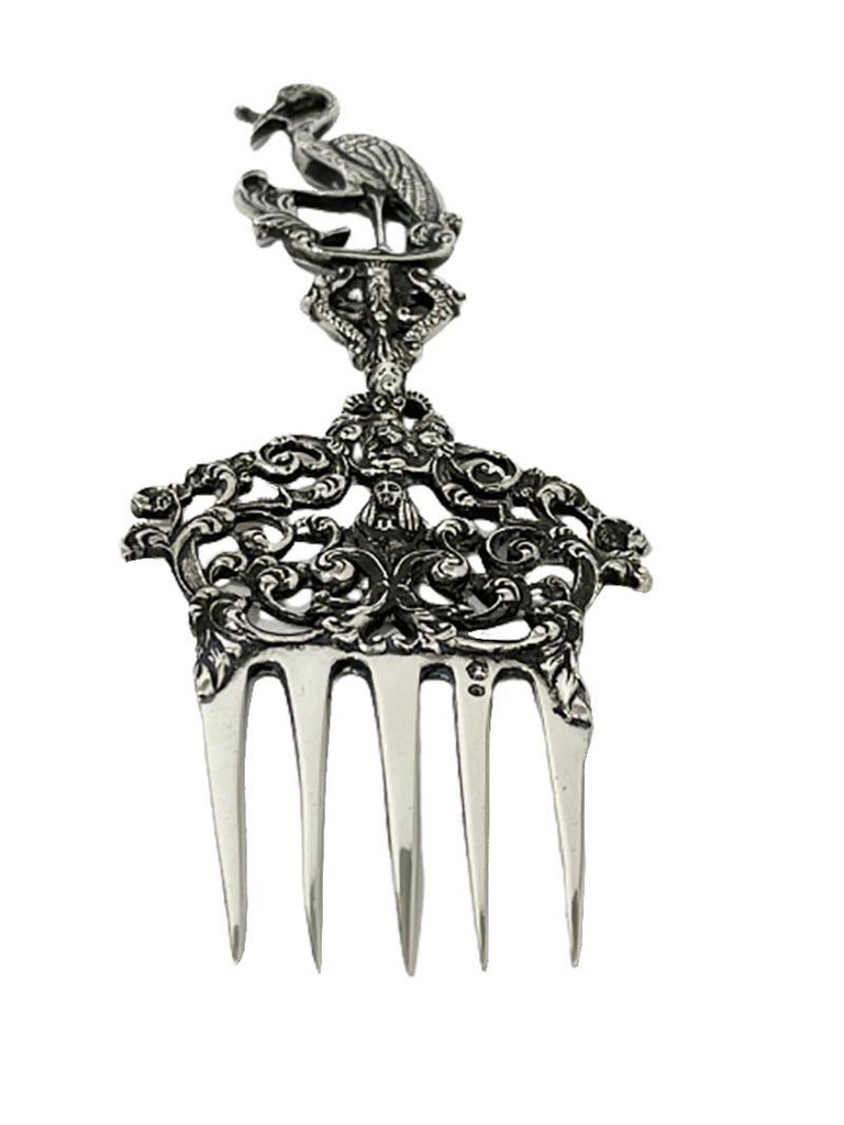 Dutch Silver Bread Fork with Stork Handle Made by Gerardus Schoorl ...