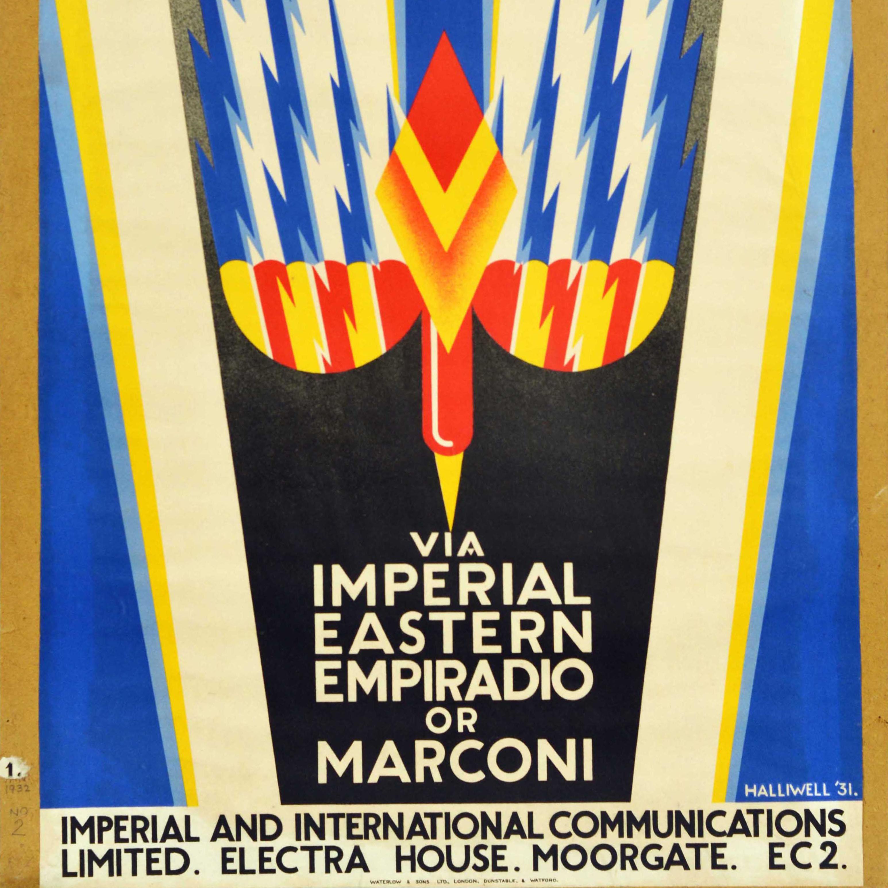 A.E. Halliwell - Original Vintage Advertising Poster Imperial Radio Art ...