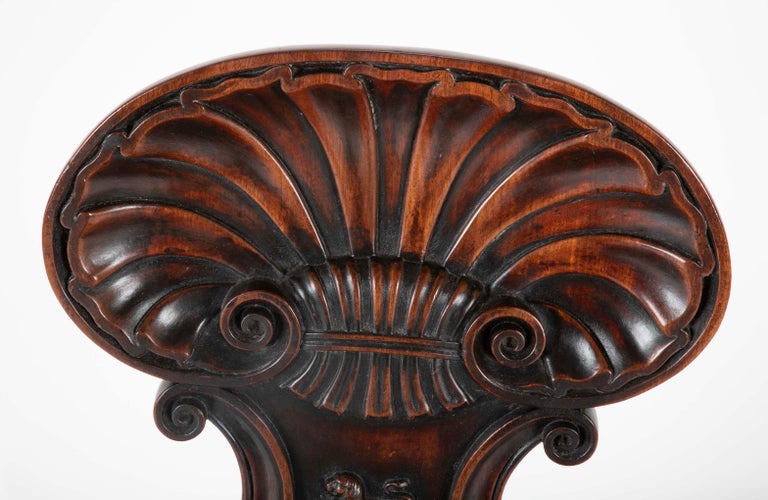 Early 19th Century Georgian Shell Back Hall Chair with Lion Carving at ...