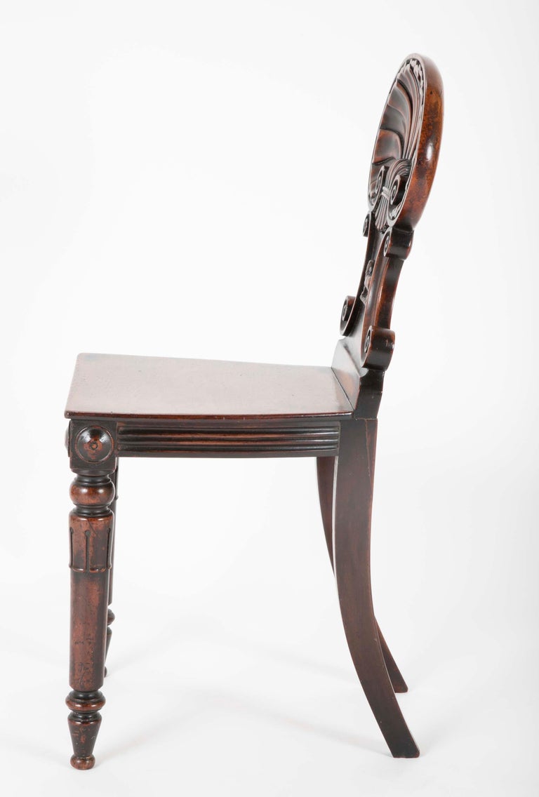 Early 19th Century Georgian Shell Back Hall Chair with Lion Carving at ...