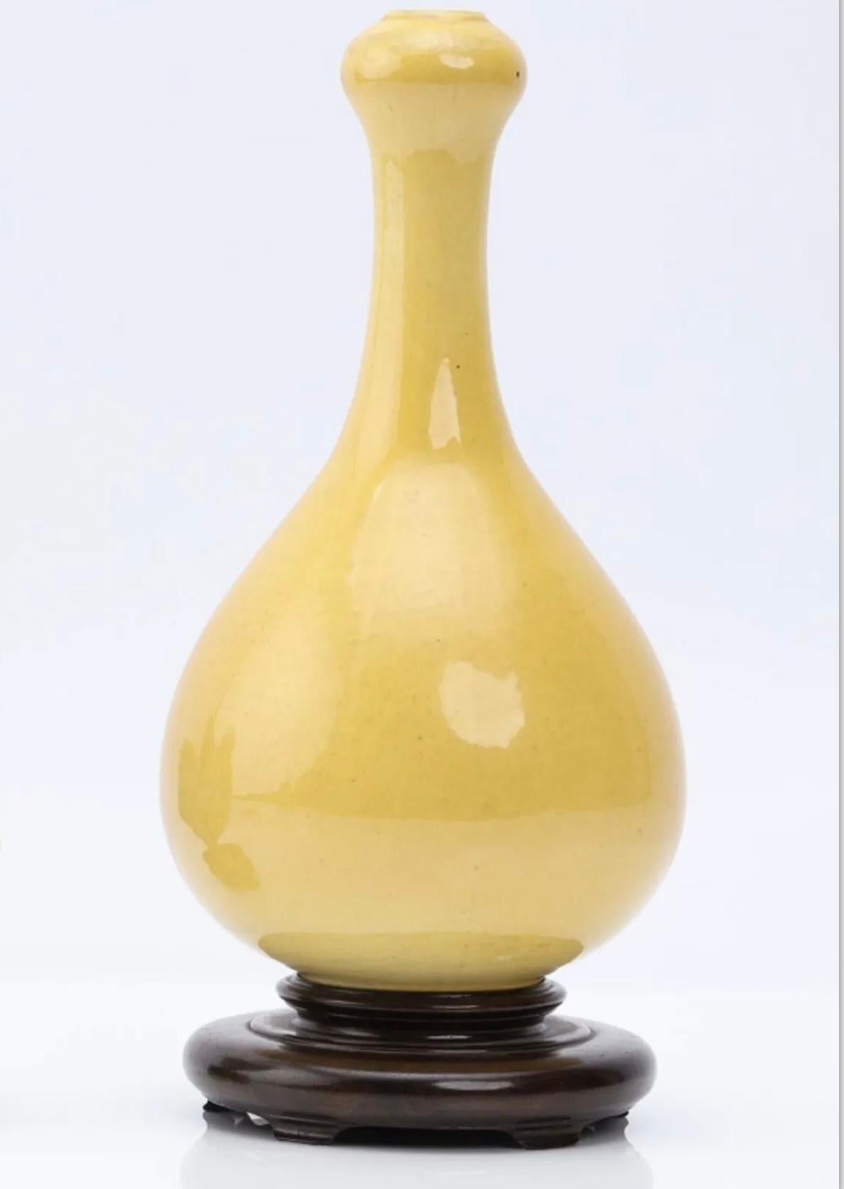 Exquisite Chinese Yellow Monochrome Vase, 19th Century at 1stDibs