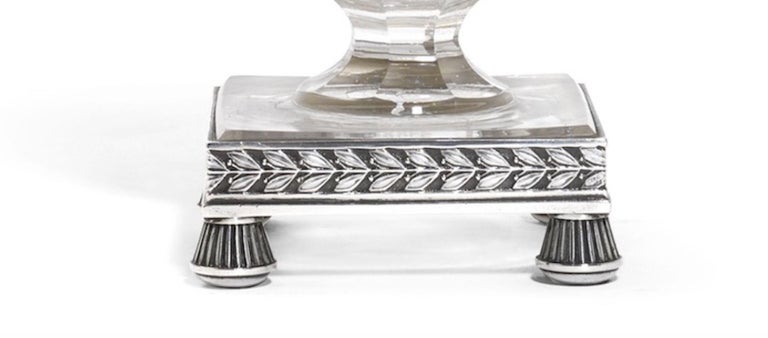 Fabergé Silver-Mounted Cut-Glass Vase For Sale at 1stDibs