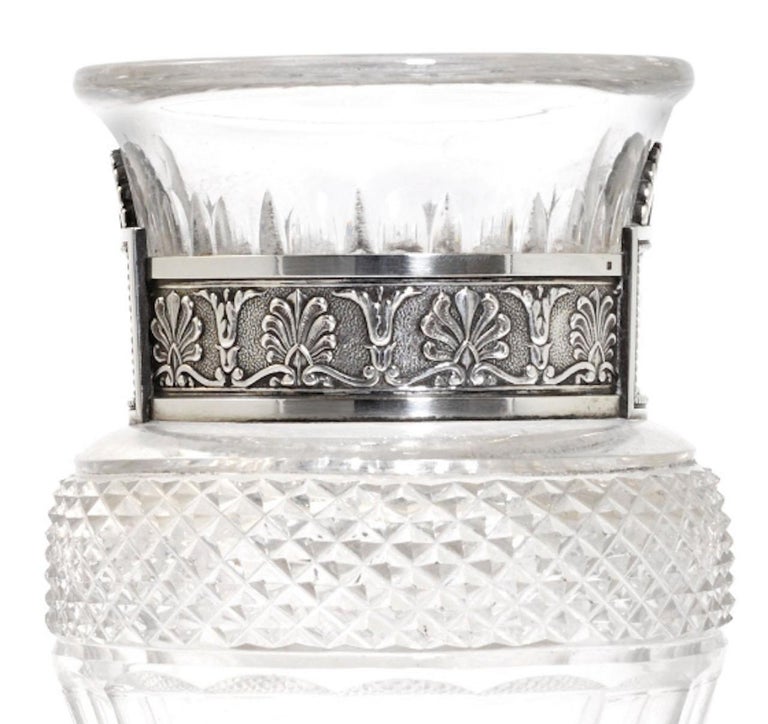 Fabergé Silver-Mounted Cut-Glass Vase For Sale at 1stDibs
