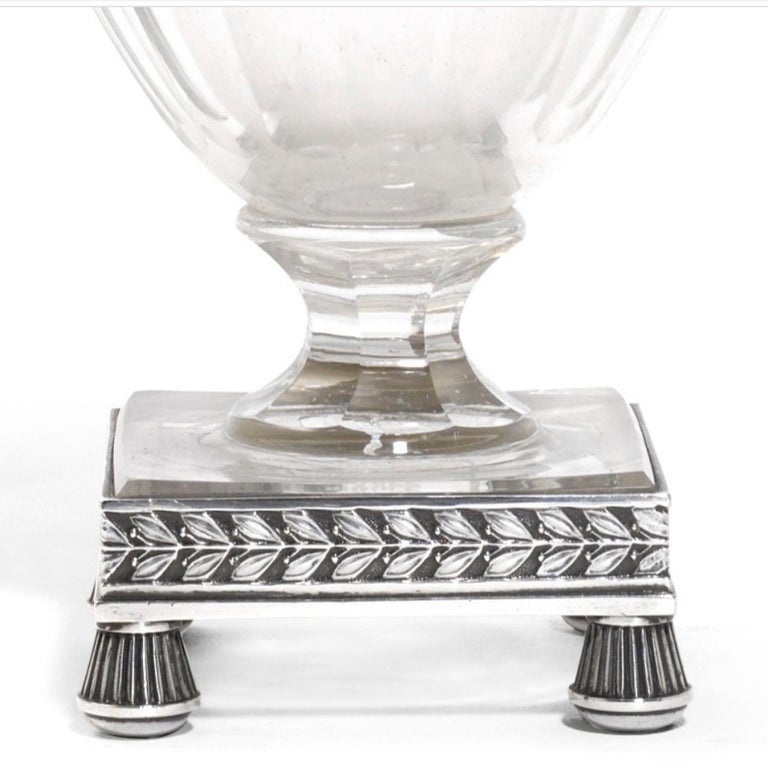 Fabergé Silver-Mounted Cut-Glass Vase For Sale at 1stDibs