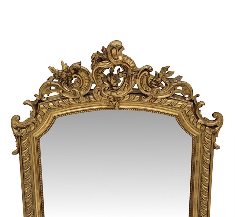Fabulous 19th Century Giltwood Overmantle or Hall Mirror For Sale at ...
