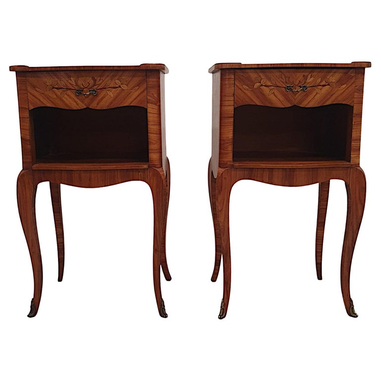 A Fabulous Pair of Early 20th Century Inlaid Bedside Cabinets For Sale ...
