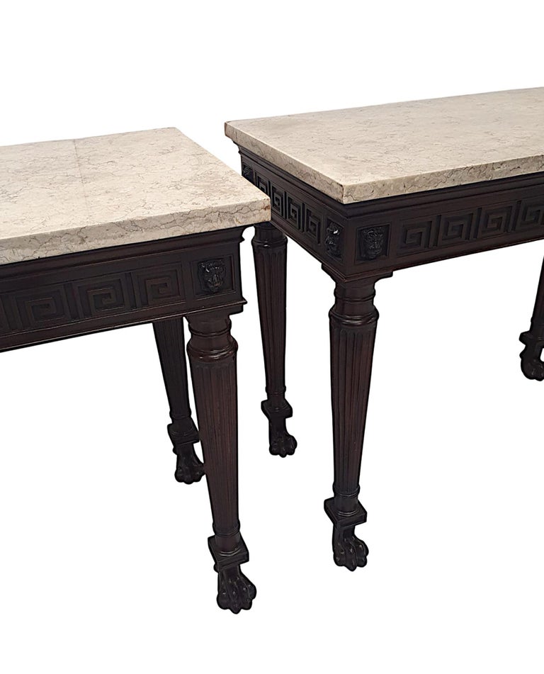 A Fabulous Pair of Mid 20th Century Marble Top Console Tables For Sale ...