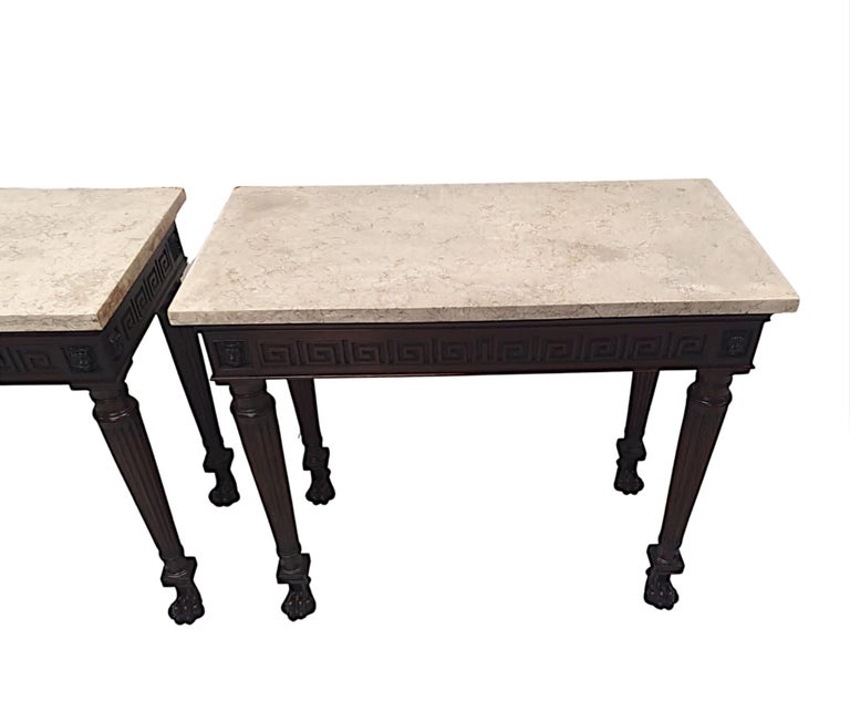 A Fabulous Pair of Mid 20th Century Marble Top Console Tables For Sale ...