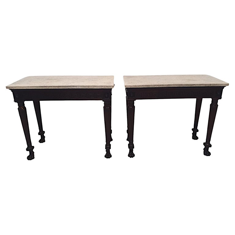 A Fabulous Pair of Mid 20th Century Marble Top Console Tables For Sale ...