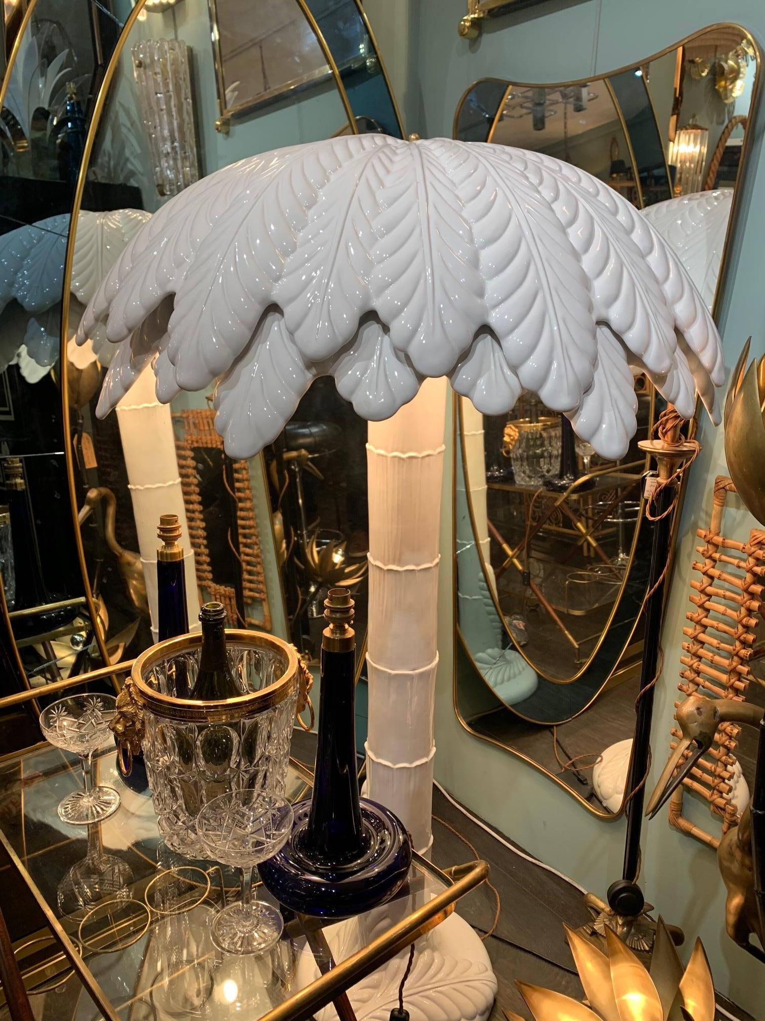 Fantastic Large 1970s Italian White Ceramic Palm Tree Floor Lamp at ...