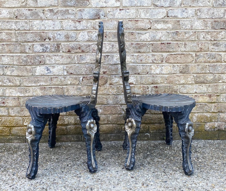 Fantastic Pair of Venetian Grotto Style Side Chairs For Sale at 1stDibs