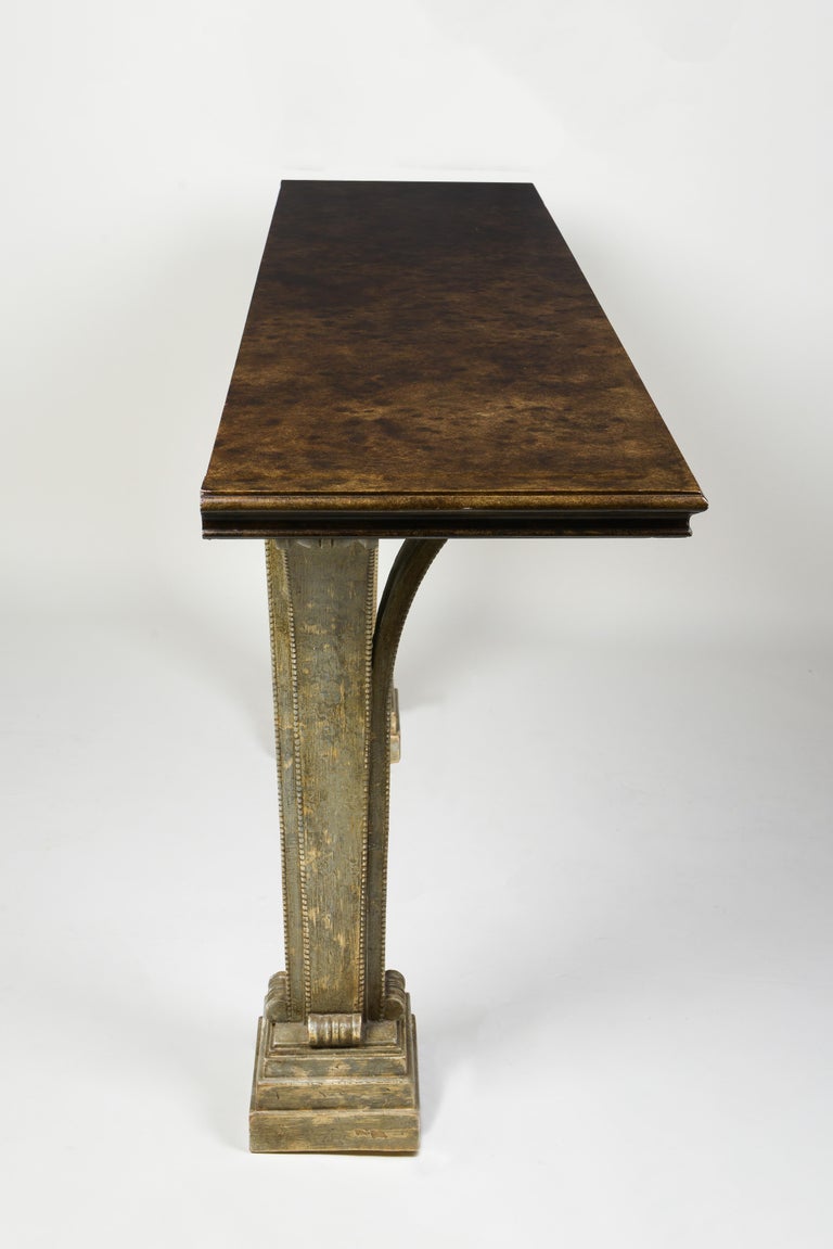 Faux Painted and Antiqued Console Table For Sale at 1stDibs