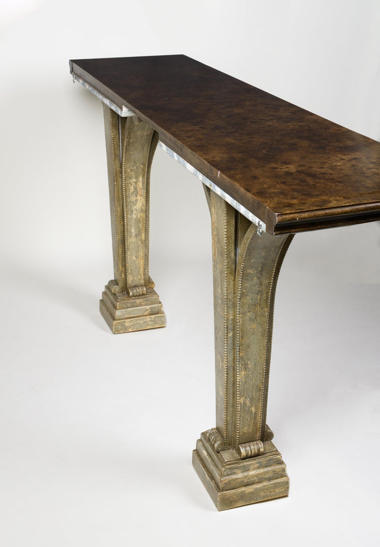 Faux Painted and Antiqued Console Table For Sale at 1stDibs