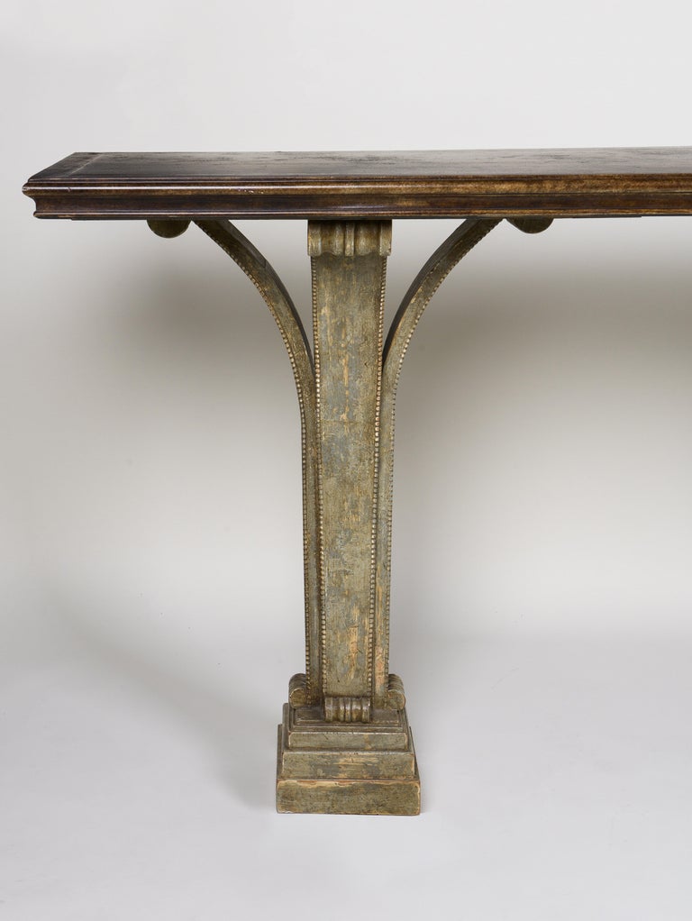 Faux Painted and Antiqued Console Table For Sale at 1stDibs
