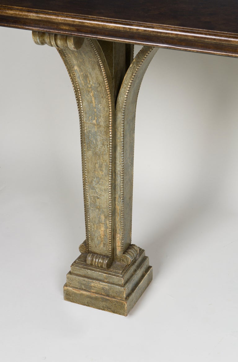 Faux Painted and Antiqued Console Table For Sale at 1stDibs