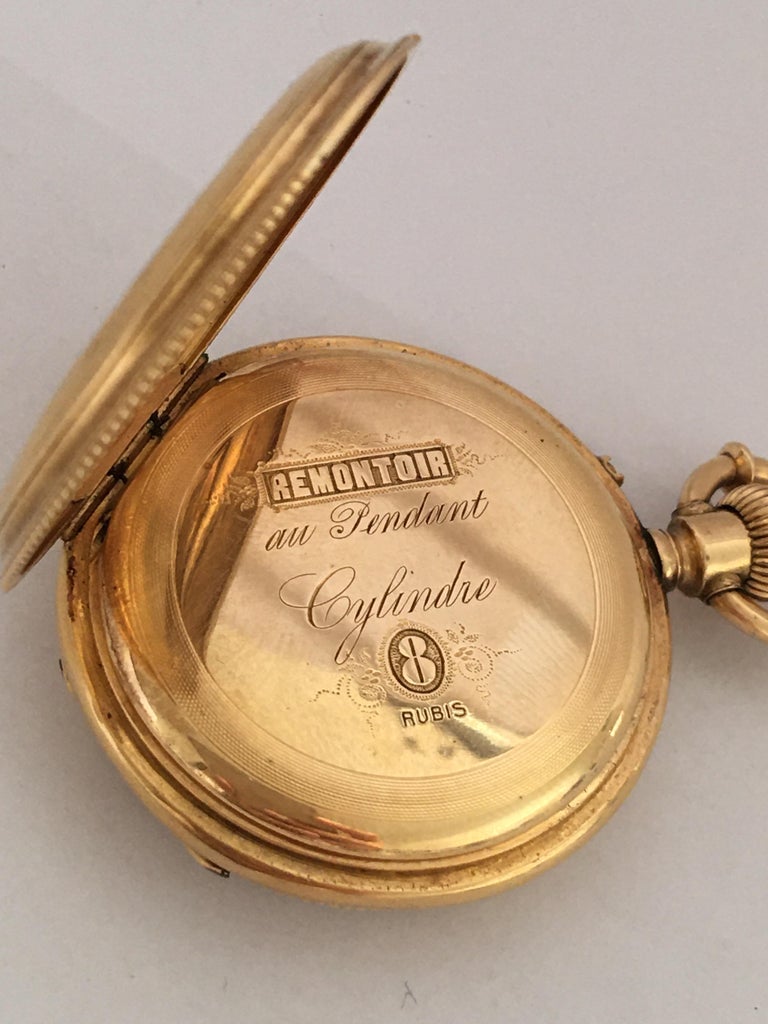 Fine 18 Karat Gold and Diamonds Ladies Fob Watch For Sale at 1stdibs