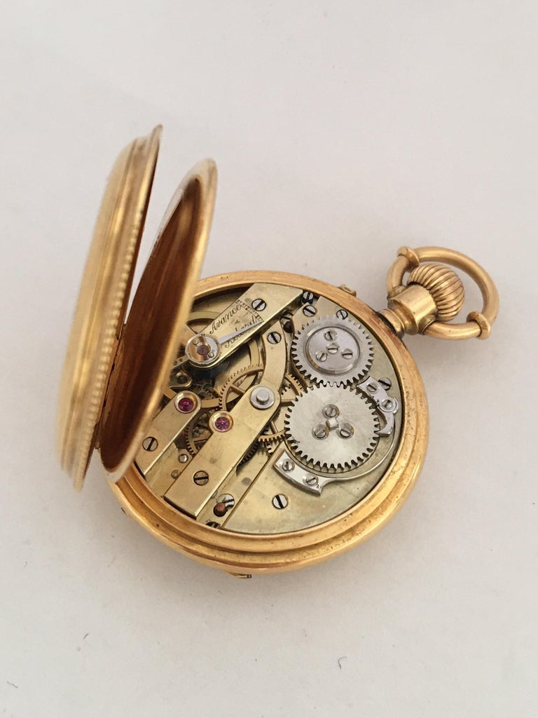 Fine 18 Karat Gold and Diamonds Ladies Fob Watch For Sale at 1stdibs