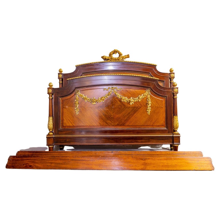 Fine 19th Century French Louis XVI Queen Size Carved and Gilded ...