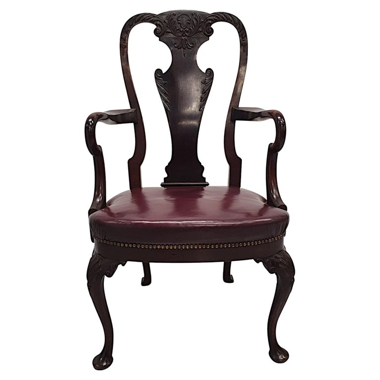 Fine 19th Century Irish Design Desk Chair or Armchair For Sale at 1stDibs
