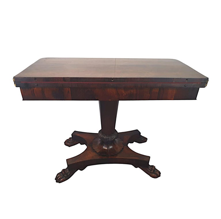 Fine 19th Century Irish William iv Card Table After William and Gibton ...