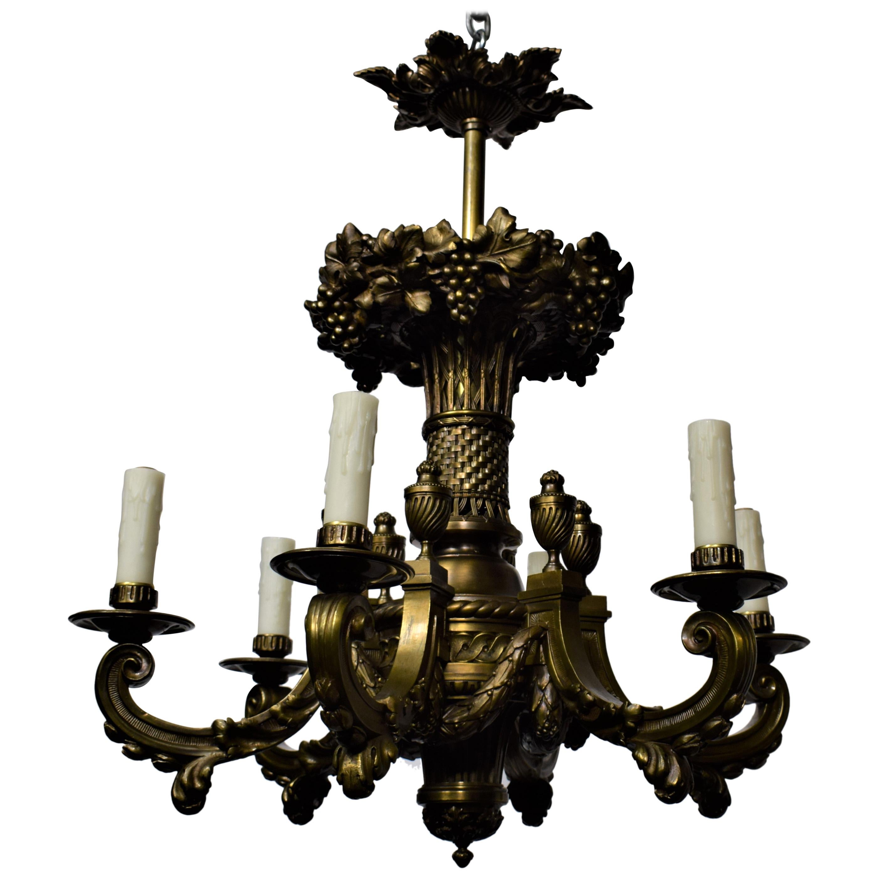 Very Fine and Elegant Gilt Bronze Chandelier For Sale at 1stDibs