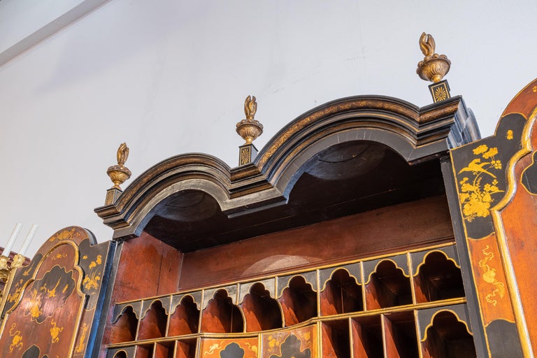 Fine and Rare 18th C Georgian Black Lacquered and Chinoiserie Secretary ...
