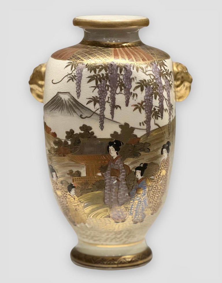 Fine Antique Japanese Satsuma Vase. Meiji Era. Signed at 1stDibs