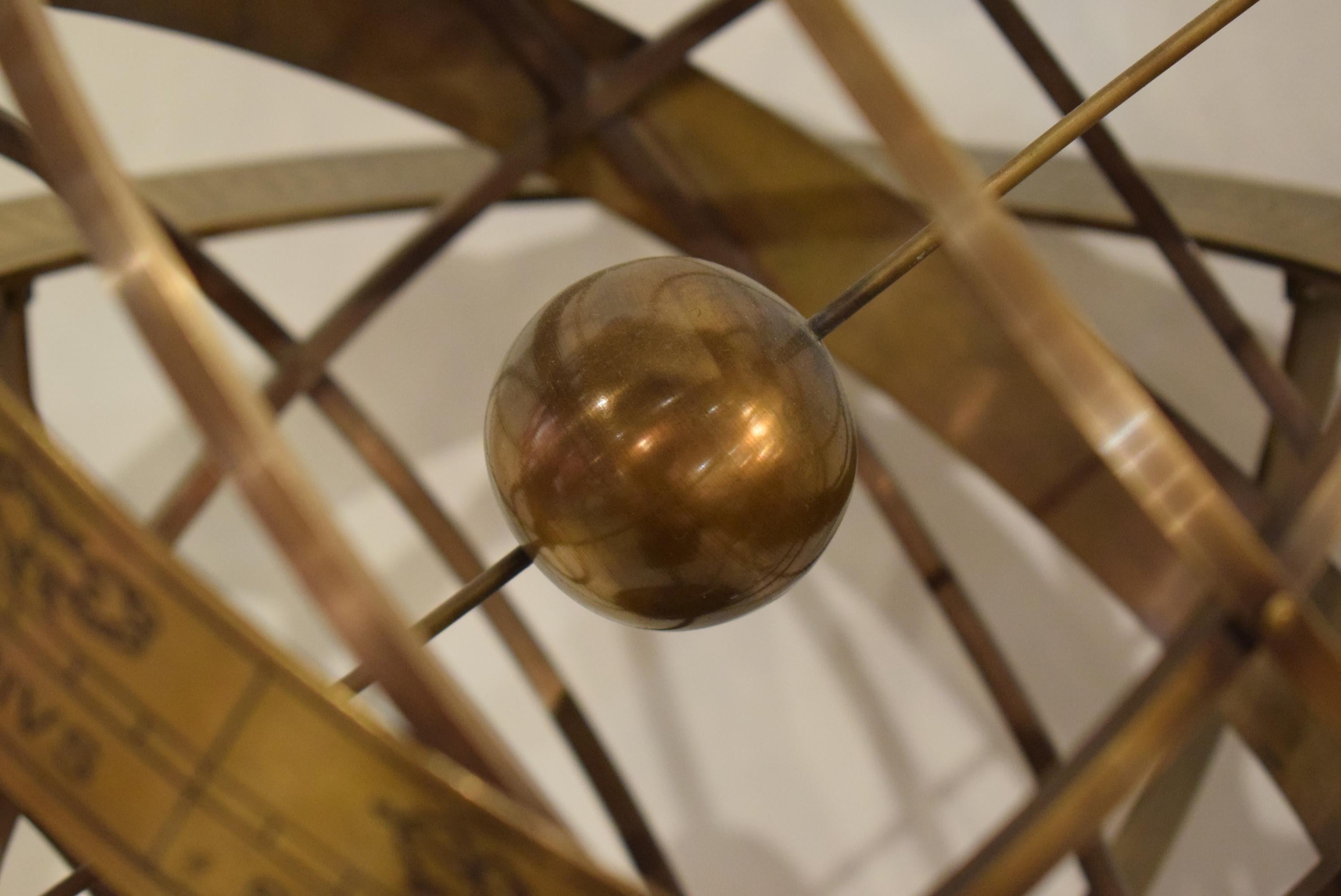 Fine Bronze Armillary Sphere on Wooden Base at 1stDibs
