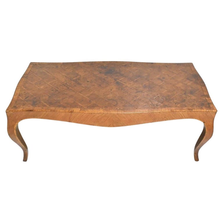 Fine French Country Marketry Triallage Design Pattern Coffee Table at ...