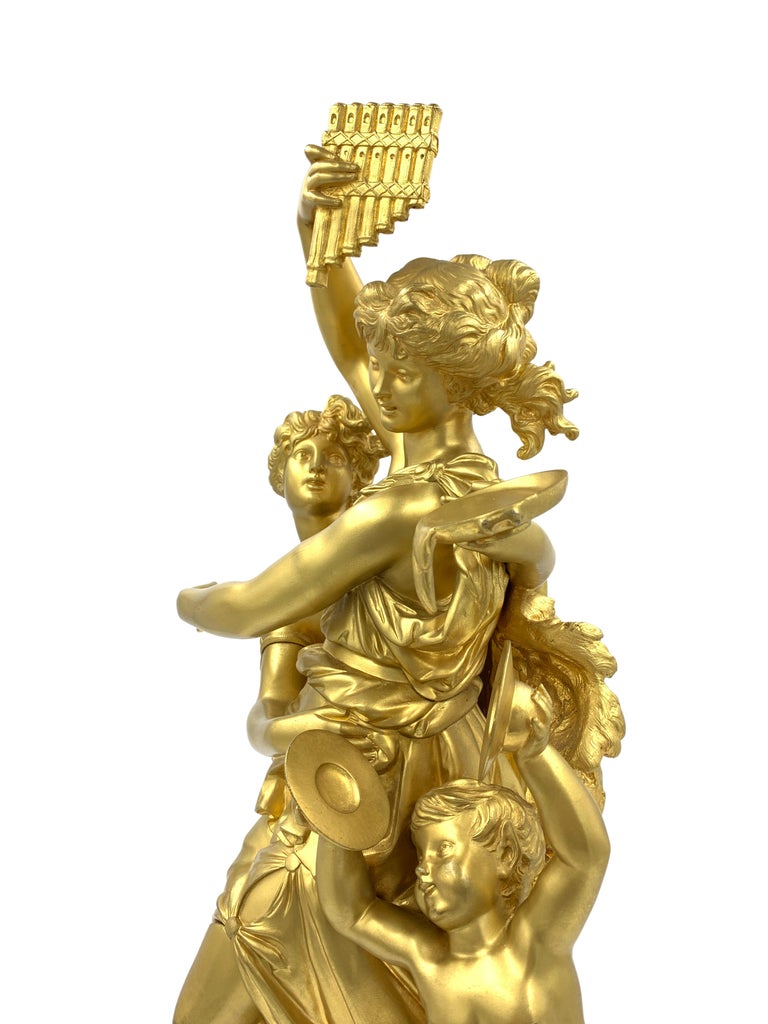 Fine French Gilt Bronze Bacchic Figural Group at 1stDibs