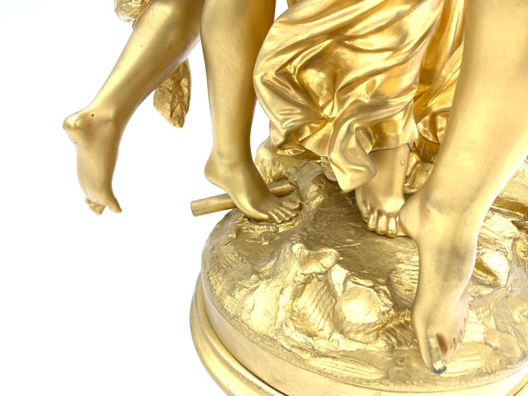 Fine French Gilt Bronze Bacchic Figural Group at 1stDibs