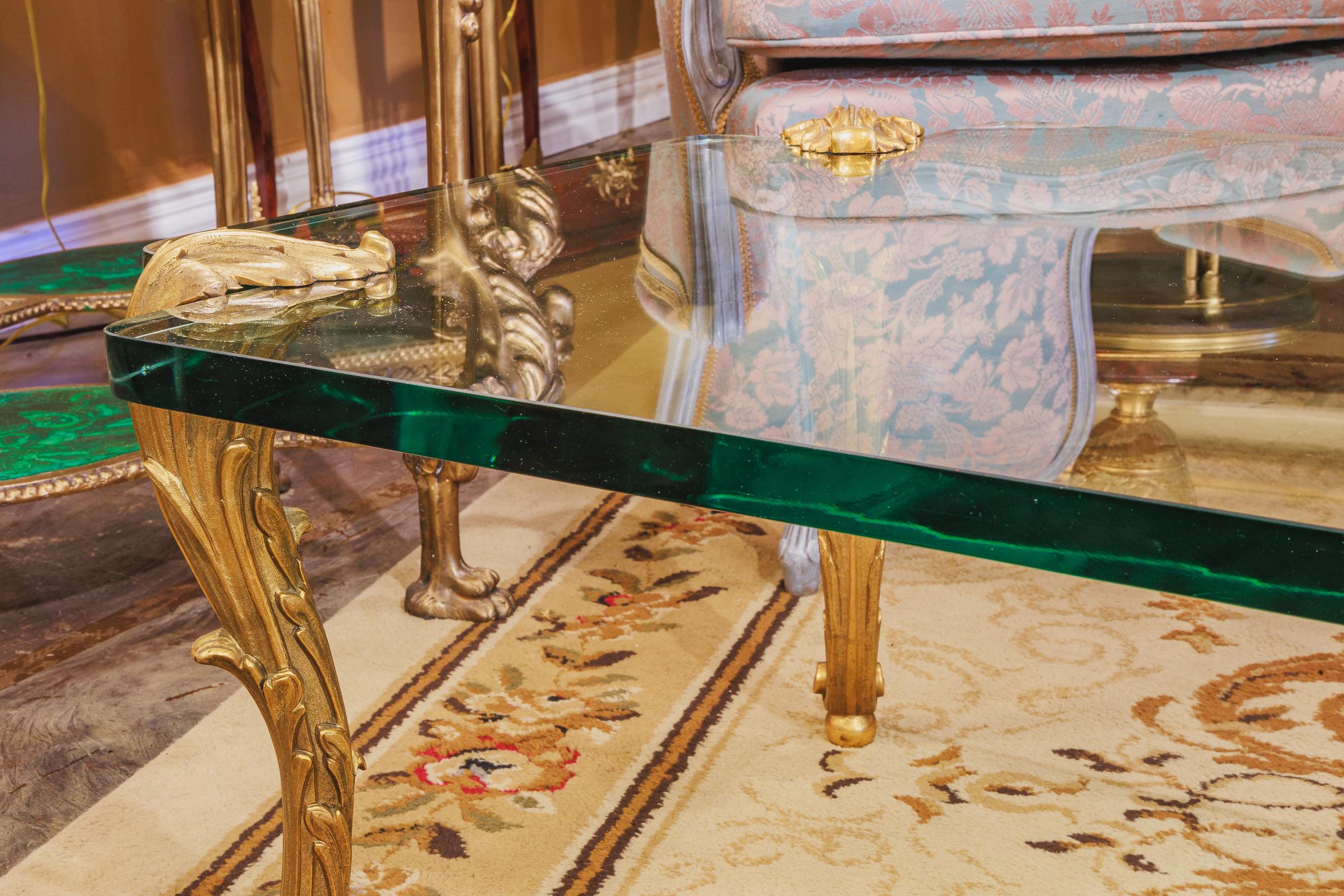 Fine French Louis XV Designed Gilt Bronze Legged Cocktail Table by P.E ...