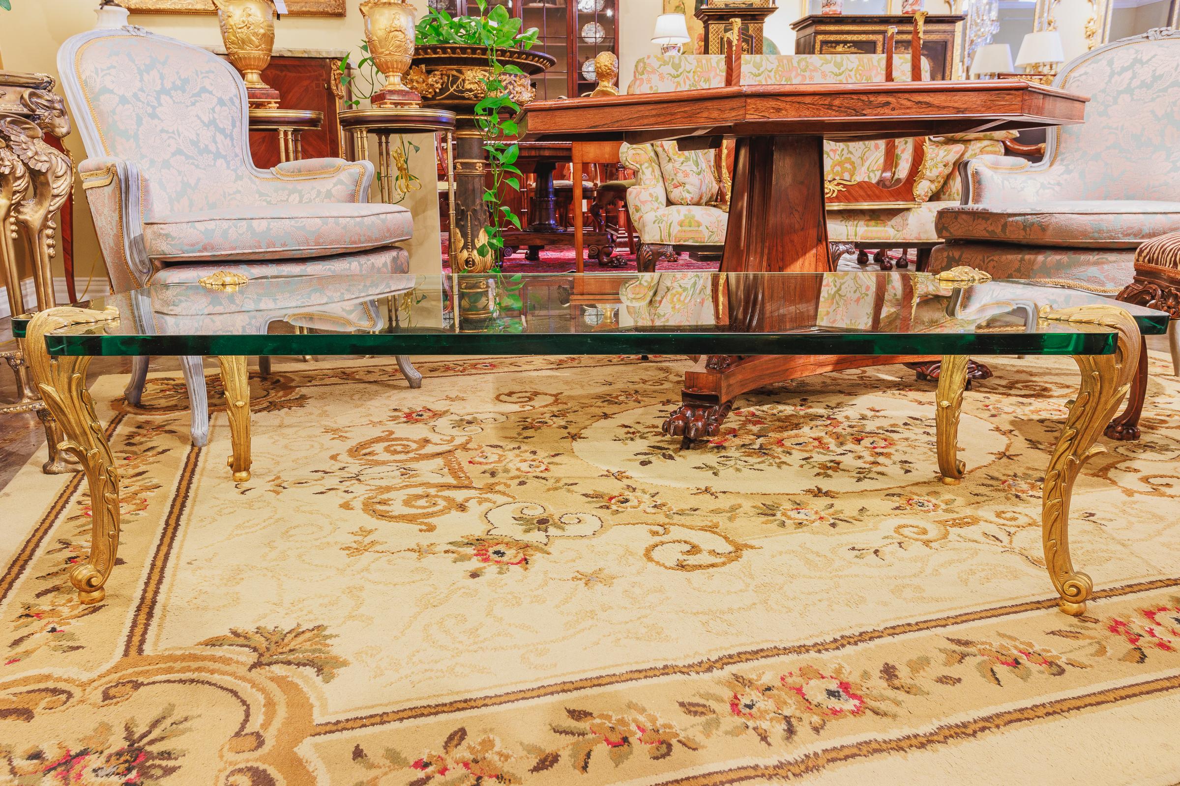 Fine French Louis XV Designed Gilt Bronze Legged Cocktail Table by P.E ...