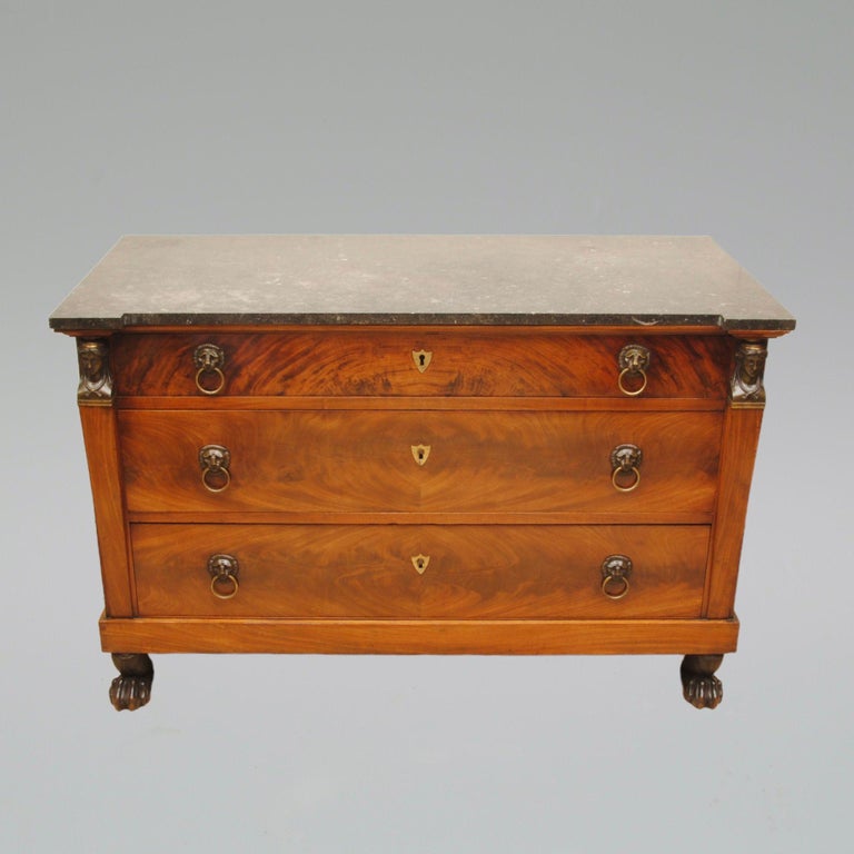 Fine French Mahogany Empire Commode For Sale at 1stDibs