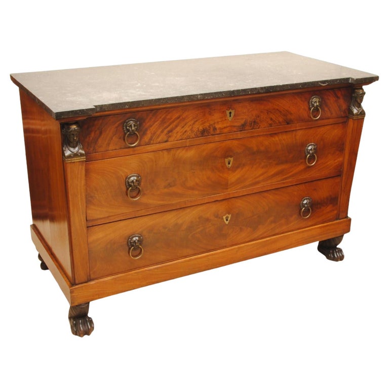 Fine French Mahogany Empire Commode For Sale at 1stDibs